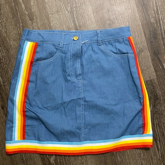 Skirts | Rainbow Denim Skirt | Poshmark